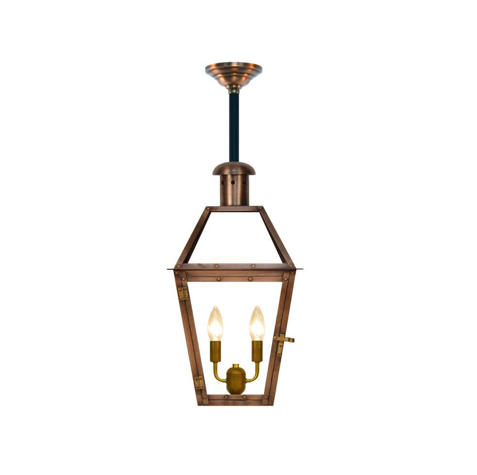 Georgetown Lantern with Hanging Stem Mount – Gaslights.com