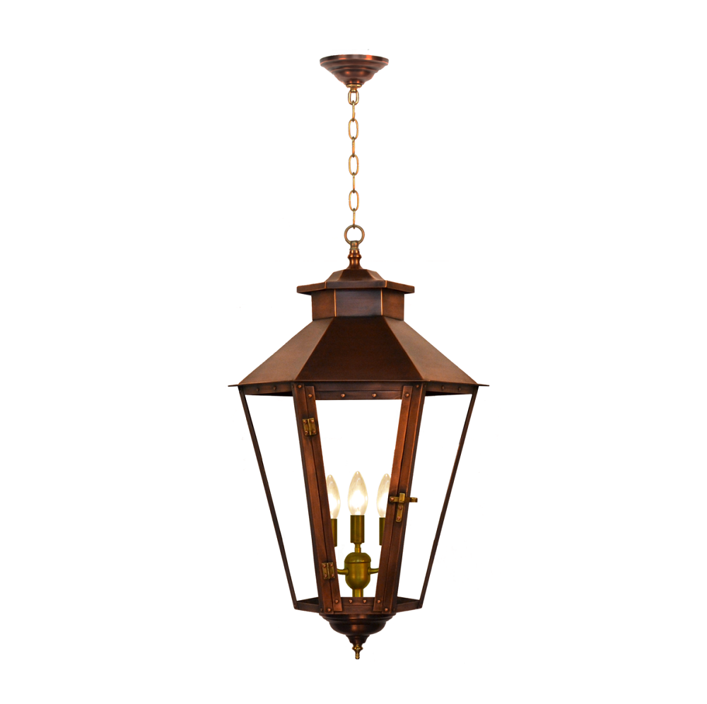 Bayou Street Lantern with Hanging Chain Mount – Gaslights.com