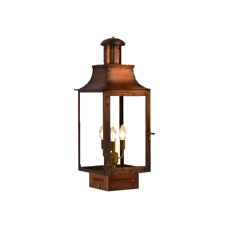 Somerset Lantern with Copper Pier Mount – Gaslights.com