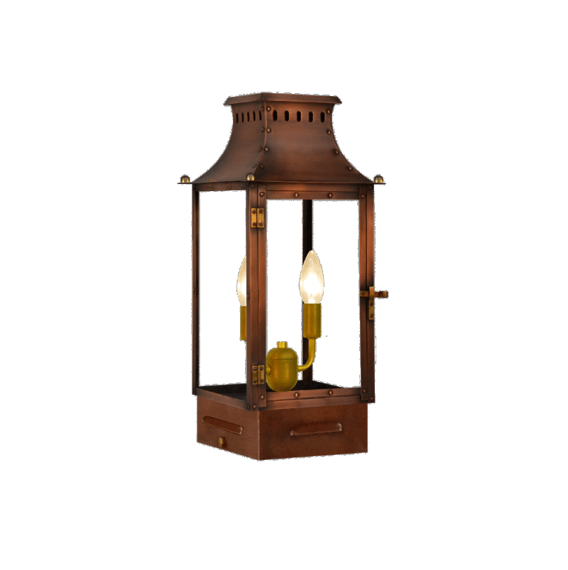 Market Street Lantern with Copper Pier Mount – Gaslights.com