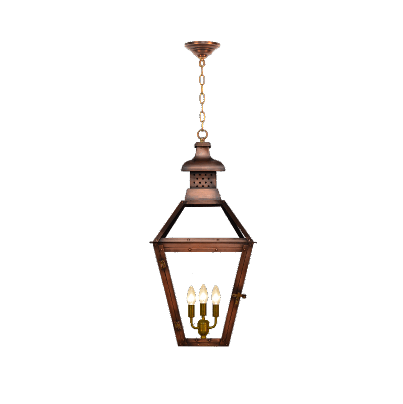 Pebble Hill Lantern with Hanging Chain Mount – Gaslights.com
